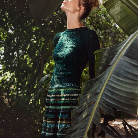 Lena Hoschek | Sweaters | Iso Lena Hoschek Palm Leaf Pullover Green Aw ...